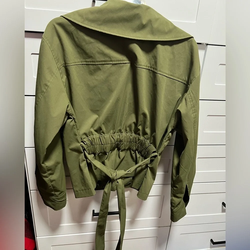 bagatelle | Jackets & Coats | Bagatelle Cargo Green Jacket Tie Front ...